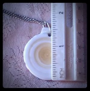 Vintage | Jewelry | Vintage Glass Shell Pendant Necklace | Poshmark